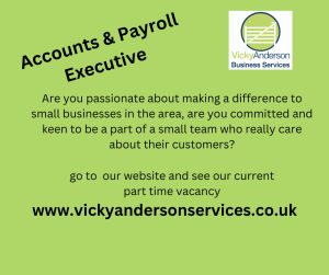 We Are Recruiting | Accounts and Payroll Executive - Vicky Anderson ...